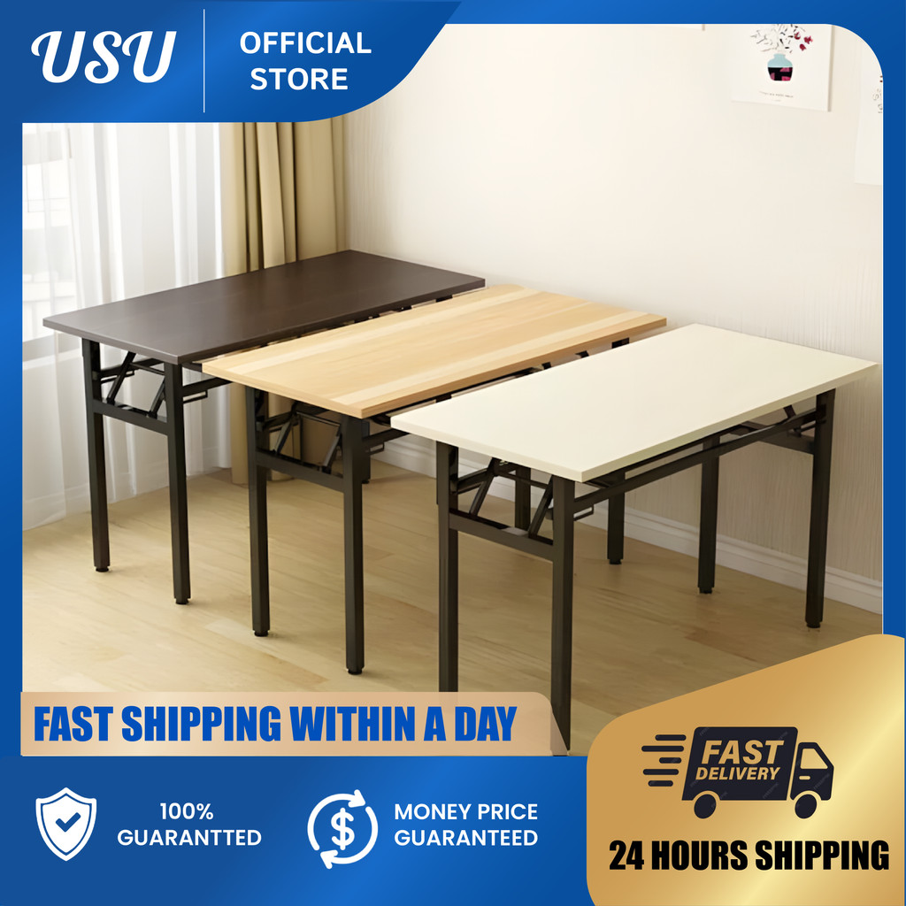 Double Layer Foldable Desk Dining Computer Study Table Office Desk ...