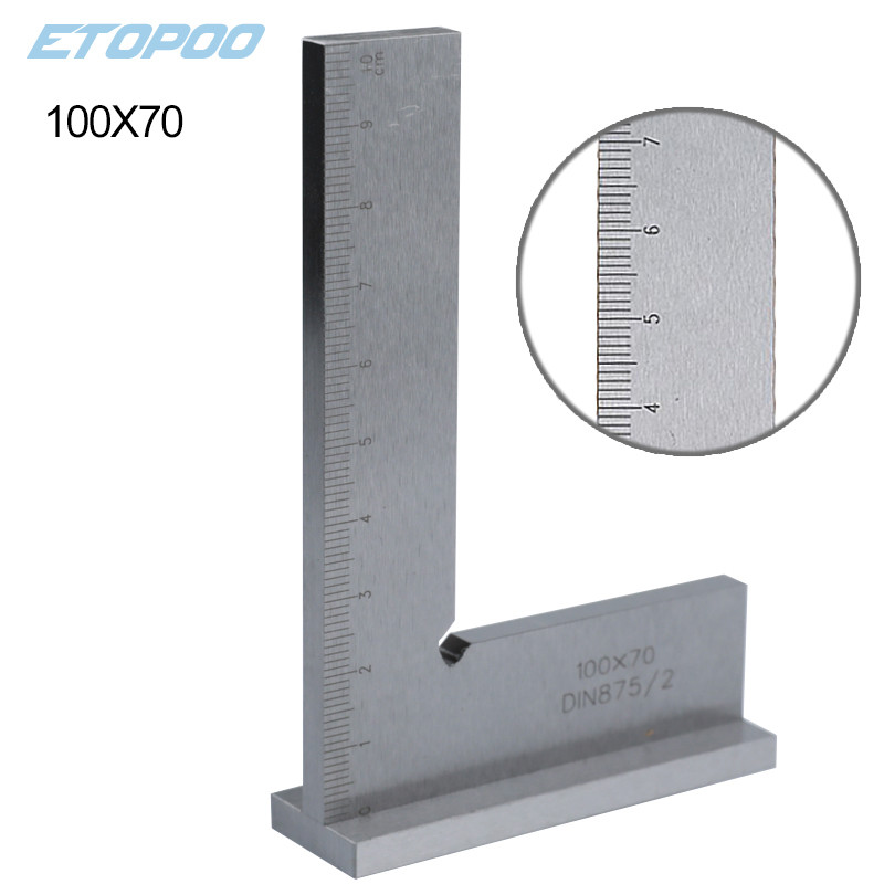 100x70mm Angle Ruler Gauge Flat Corner Square Ruler Wide Base Vertical ...