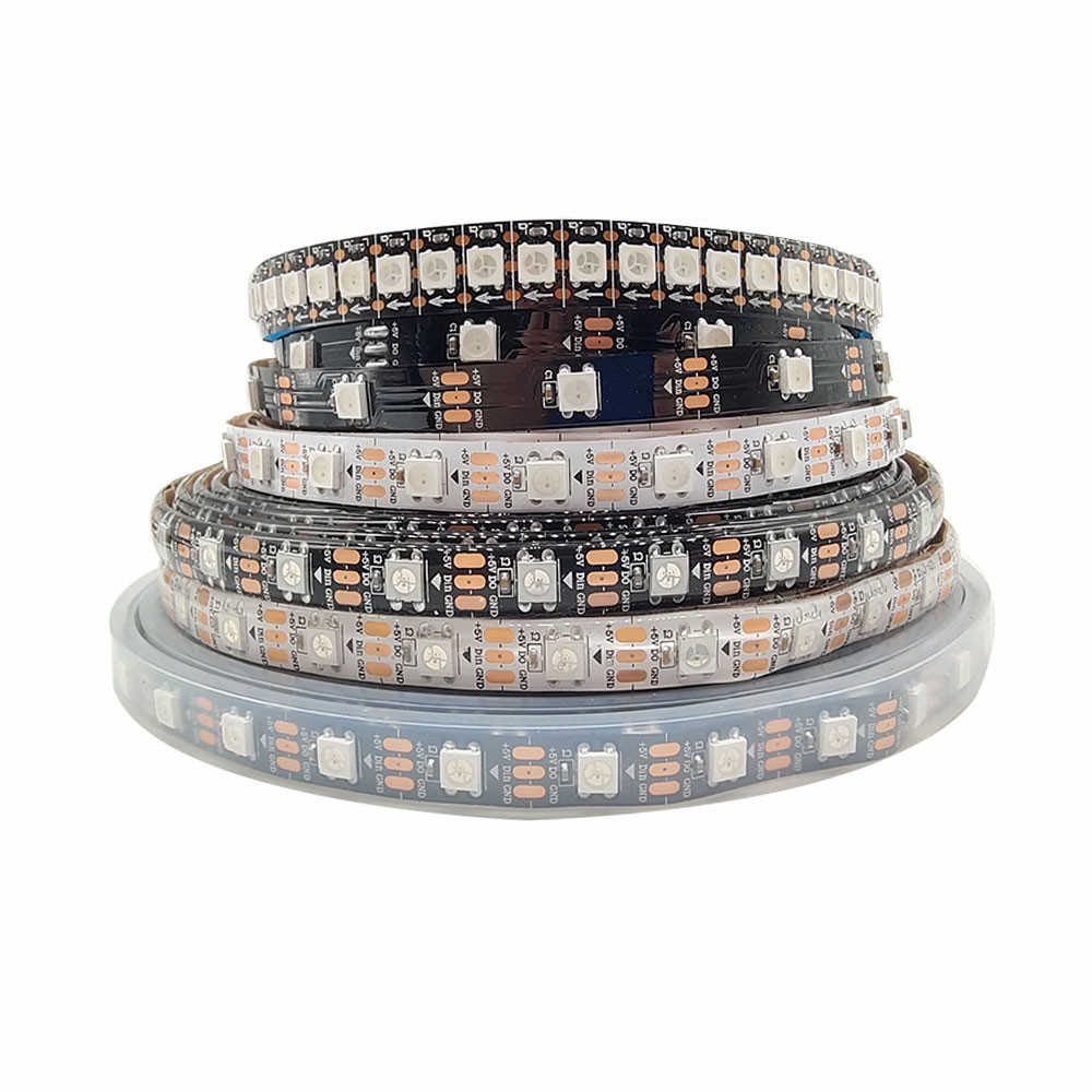 DC5V WS2812B Led Strip 30/60/144leds/m Black/White PCB.Smart 5050RGB ...