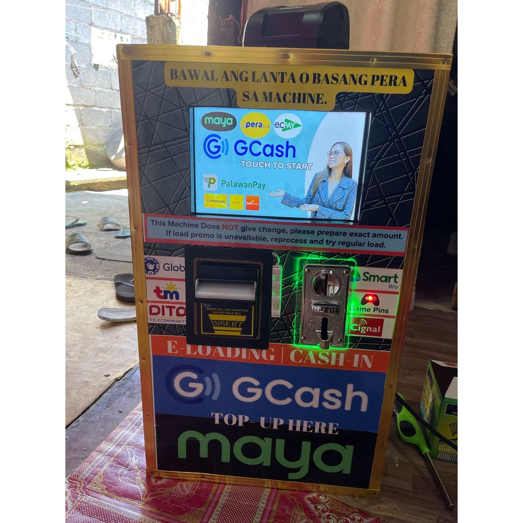 offline e-loading cashin-billspayment vendo machine internet optional may 3in1 rin with piso ...