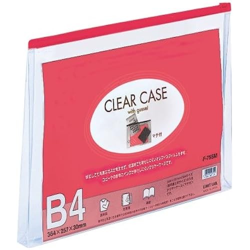 Lihit lab. Lichtlab Clear Case Zipper with Gusset B4S Red F75SM ...