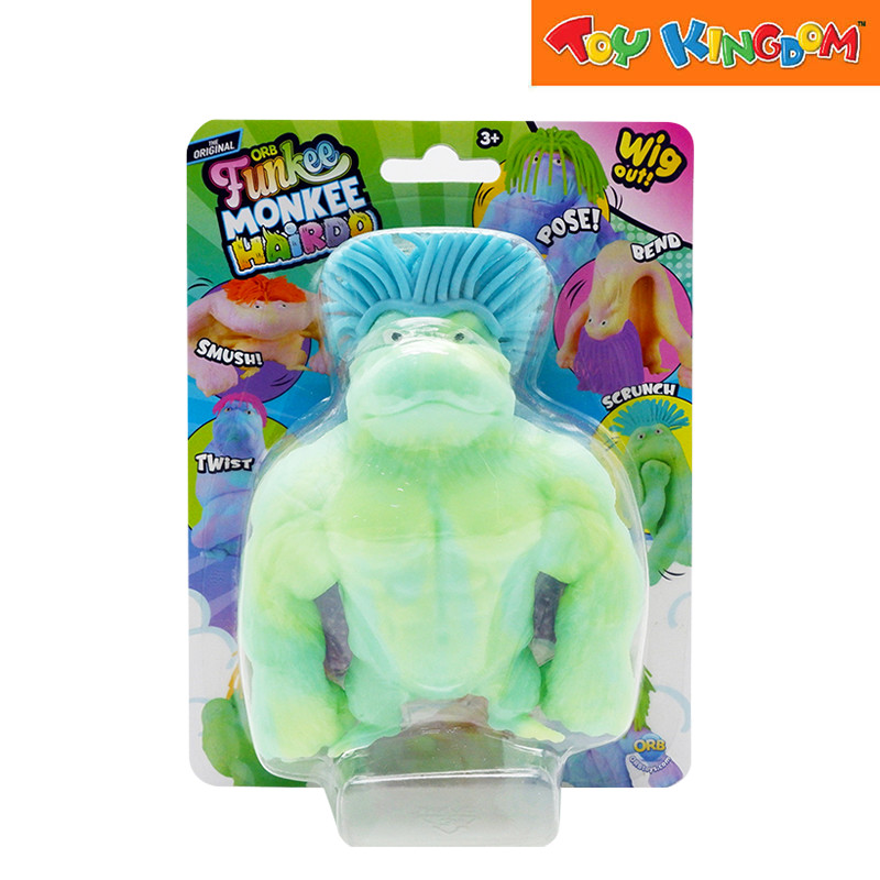 Orb Wig Out Funkee Monkee Hairdo Green With Blue Hair Squishy Toys ...