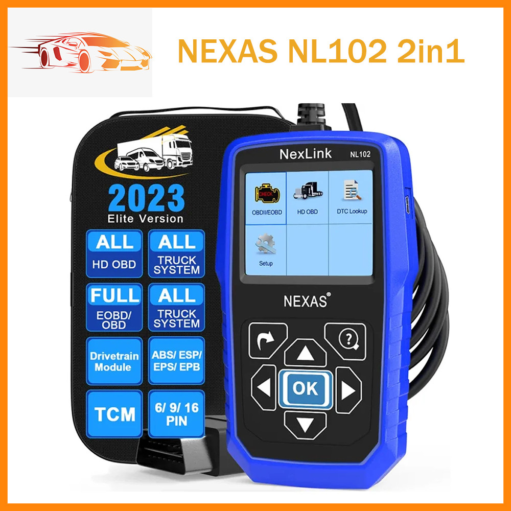 NEXAS NL102 OBD2 Scanner 2in1 24v Heavy Duty Trucks For Volvo/Hino ...