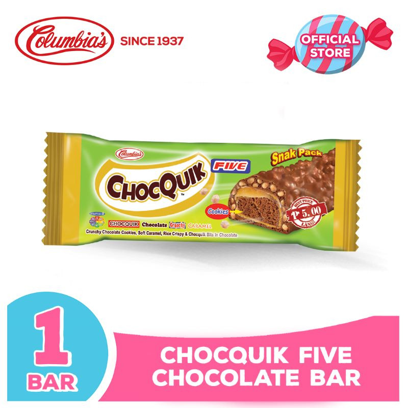 Columbia Candies: Chocquik Five Bar 1 pc. | Shopee Philippines