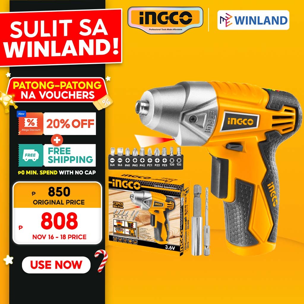 Ingco by Winland Cordless Screwdriver CS1836 ING-CT | Shopee Philippines