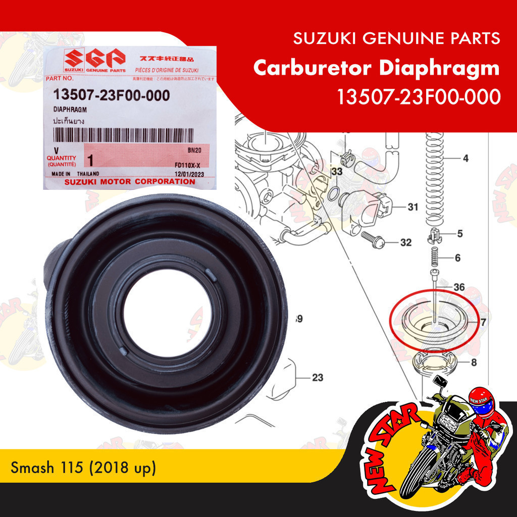 13507-23F00-000 | Carburetor Diaphragm | Genuine Suzuki parts | Smash ...