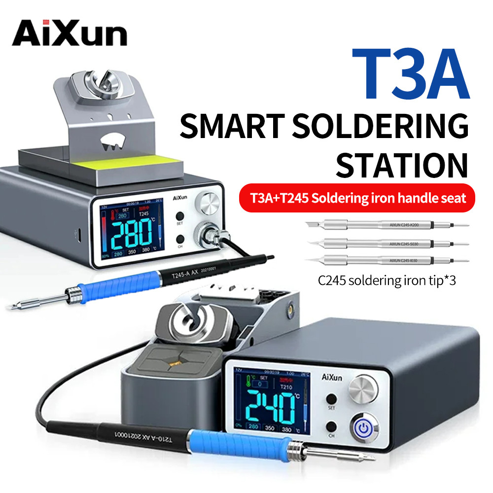 웃Aixun 200W T3A Smart Soldering Station Supports T12/T245 Handle for Motherboard PCB BGA Welding ...