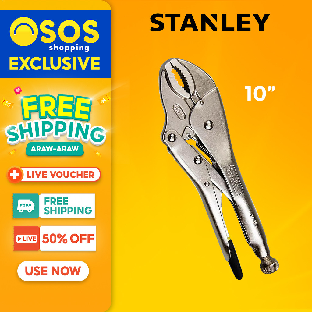 STANLEY by OSOS 10-Inches/254mm Curved Jaw Vise Grip Locking Pliers 84 ...