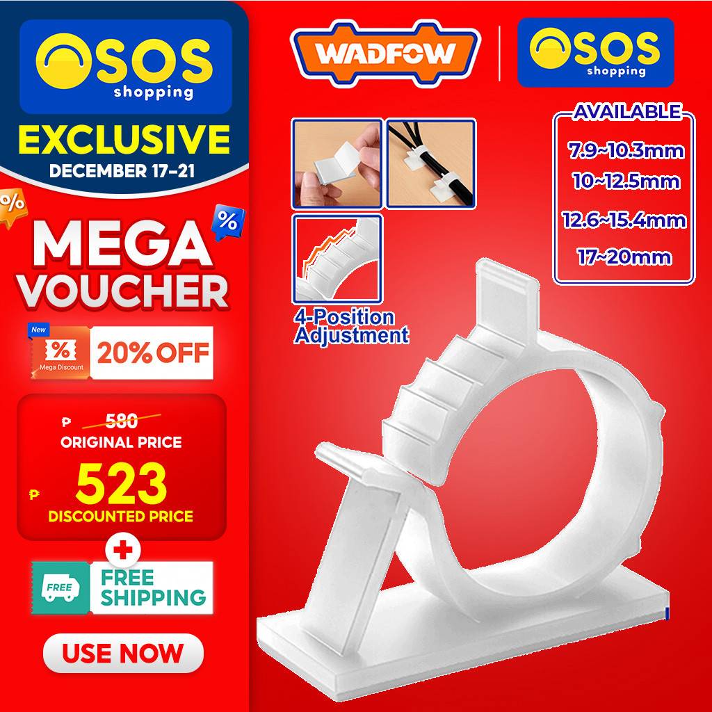 Wadfow Adjustable Cable Tie Mounts with 4-Position Adjustment 100pcs ...