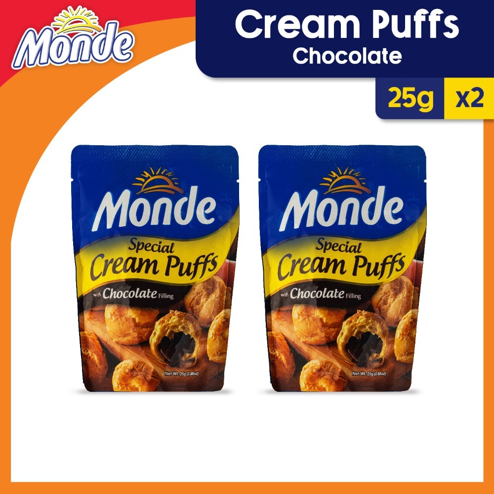 Monde Special Cream Puffs Chocolate 25g X 2 | Shopee Philippines