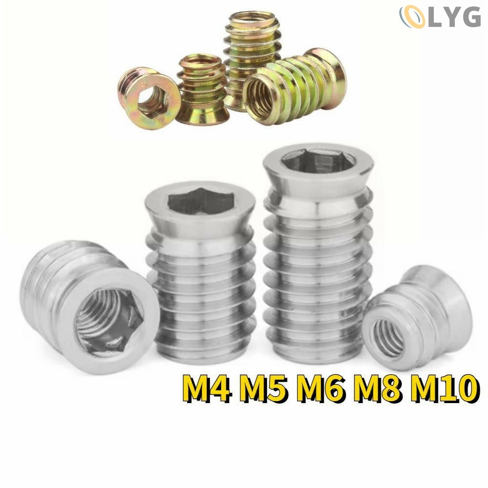 [LYG-P] SS304 Hex Socket Drive Threaded Wood Inserts Nut Furniture ...