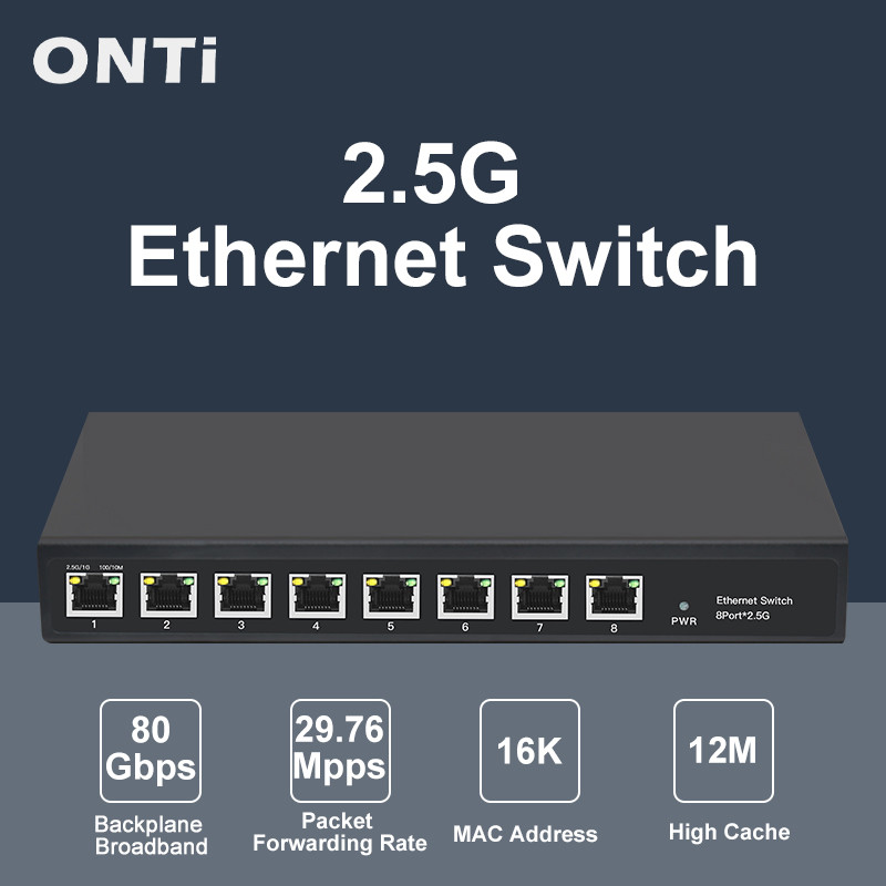 ONTi Full 5 or 8 Port 2.5G Ethernet Switch and 2.5G Up-Link Ethernet ...