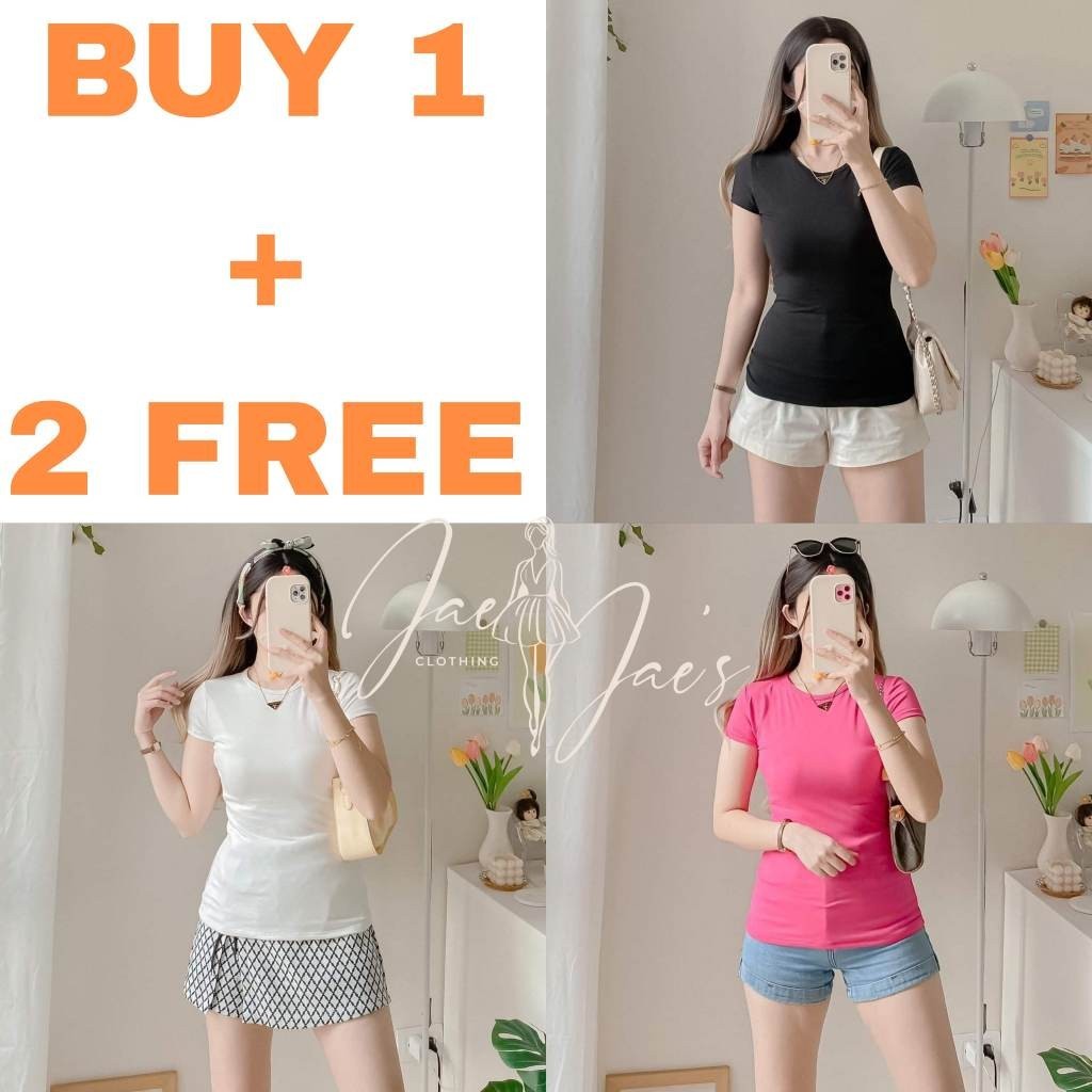 Leriza Buy 1 + 2 Free (3PCS) Basic Full Length Double Lining Boat Neck ...