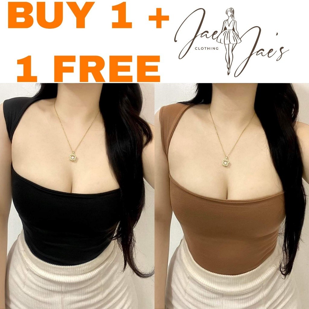 Hariet Two-Way Buy 1 + 1 (2PCS) Double Lining Front And Back Full Cotton Basic For Women ...