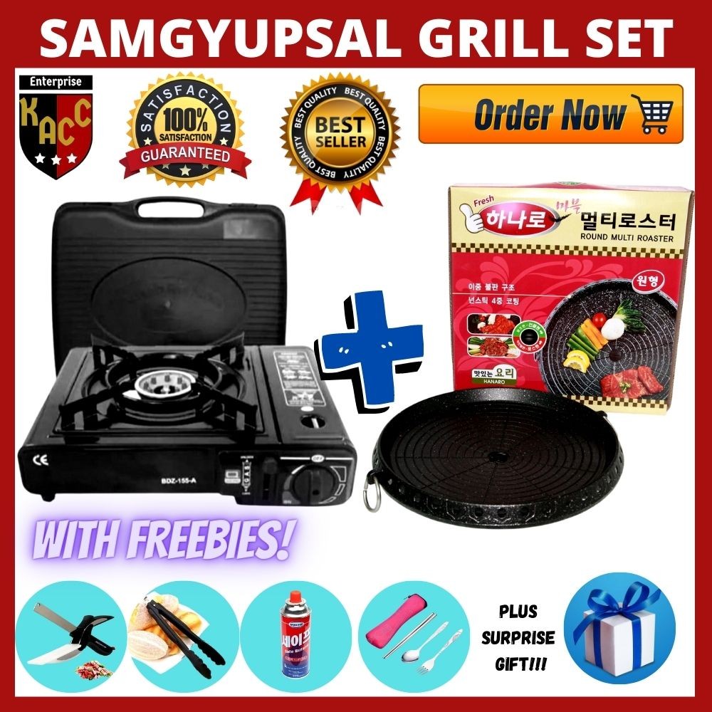 [KACC] SAMGYUPSAL PARTY GRILL SET | WITH 4 FREEBIES! MEAT CUTTER ...