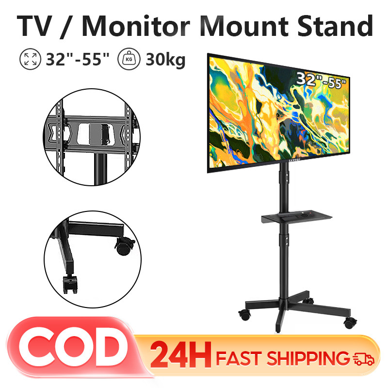 Expose Universal 32-55 inch Screen TV / Monitor stand Movable Rack with ...