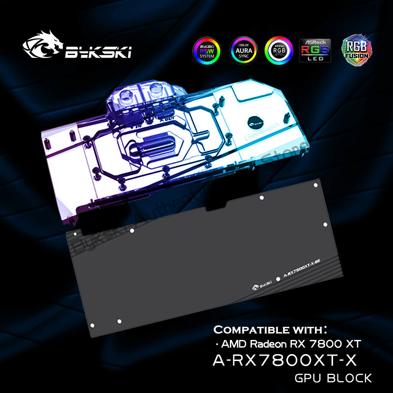 Bykski A-RX7800XT-X RX 7800 XT GPU Block Use for AMD Radeon RX7800XT ...