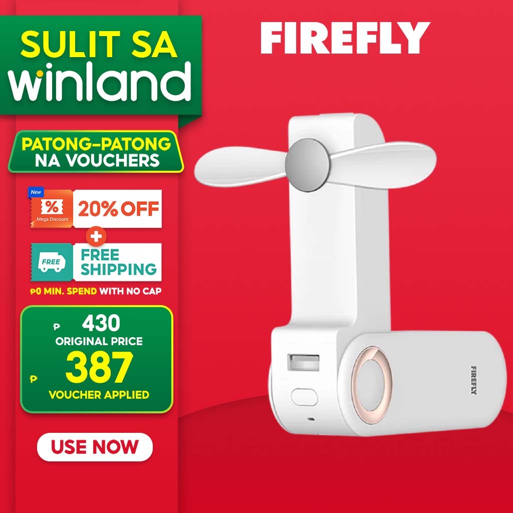 Firefly by Winland Handy Foldable Rechargeable Fan with Power Bank ...