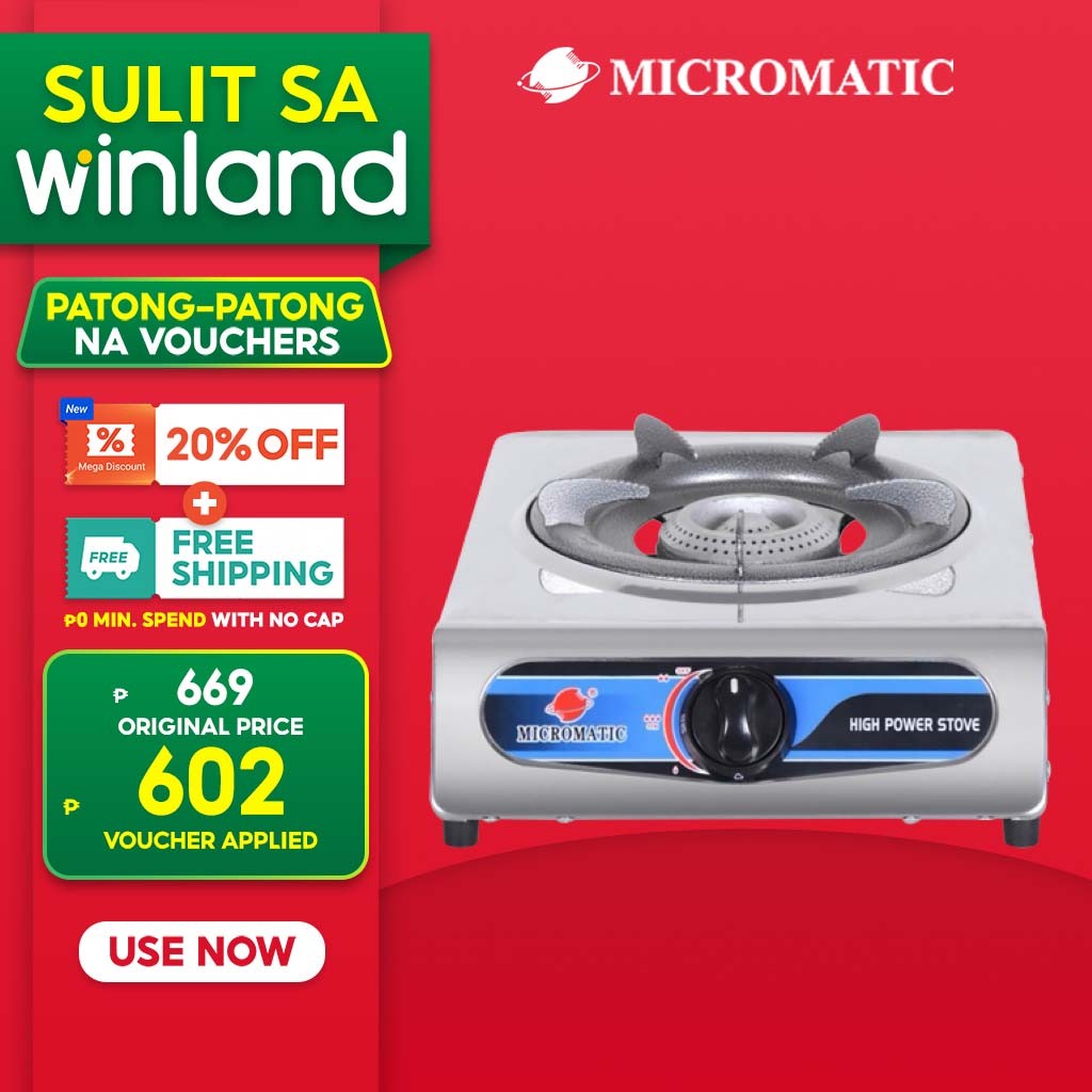 Micromatic by Winland Stainless Steel Body Gas Stove Single Burner with ...