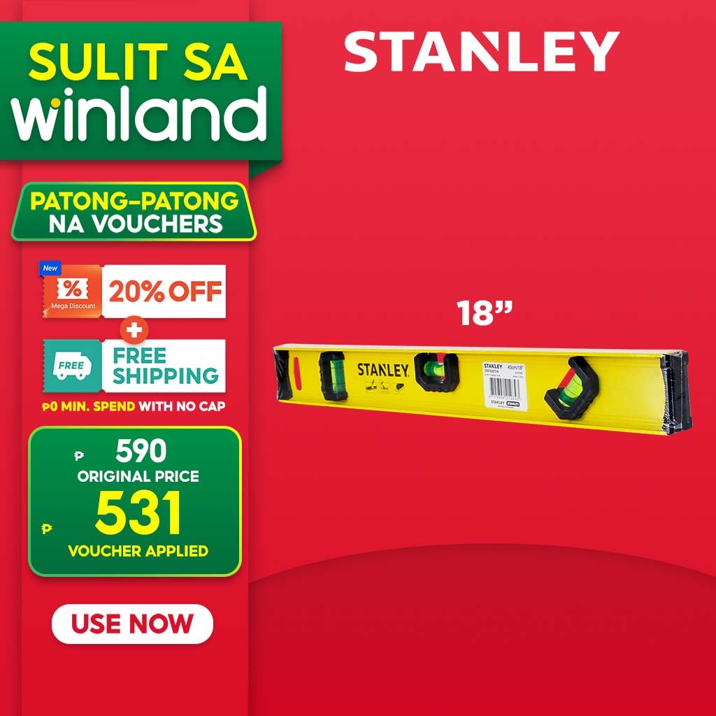 Stanley by Winland 18inch(45cm) Aluminum Level | Spirit Level Bar ...