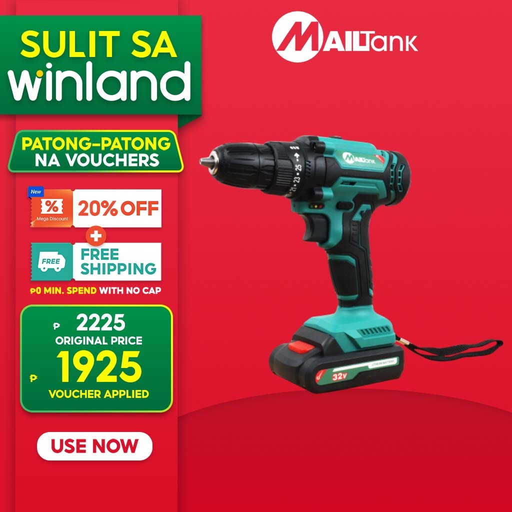 Mailtank by Winland Cordless Drill and Driver 32V with 2 Lithium-Ion ...