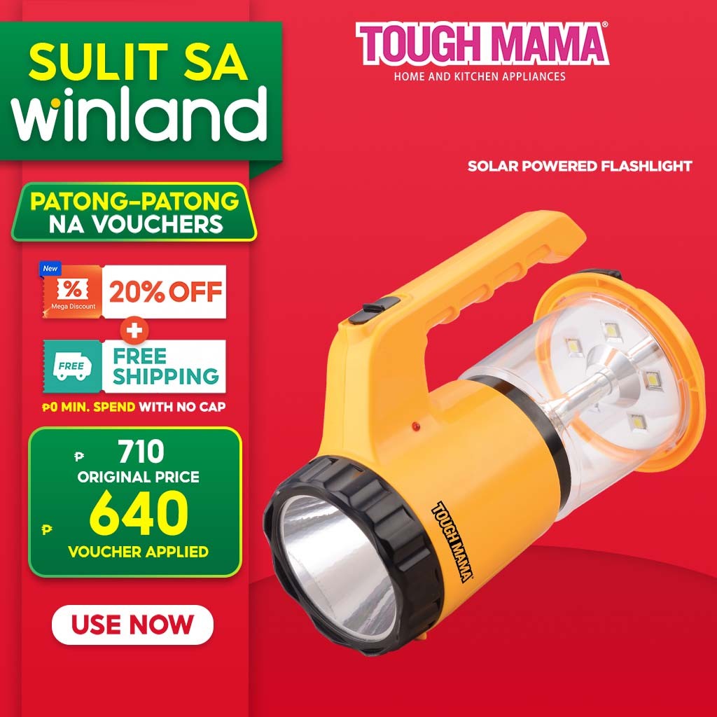 Tough Mama by Winland Solar Powered Rechargable Lamp Flashlight Flash ...