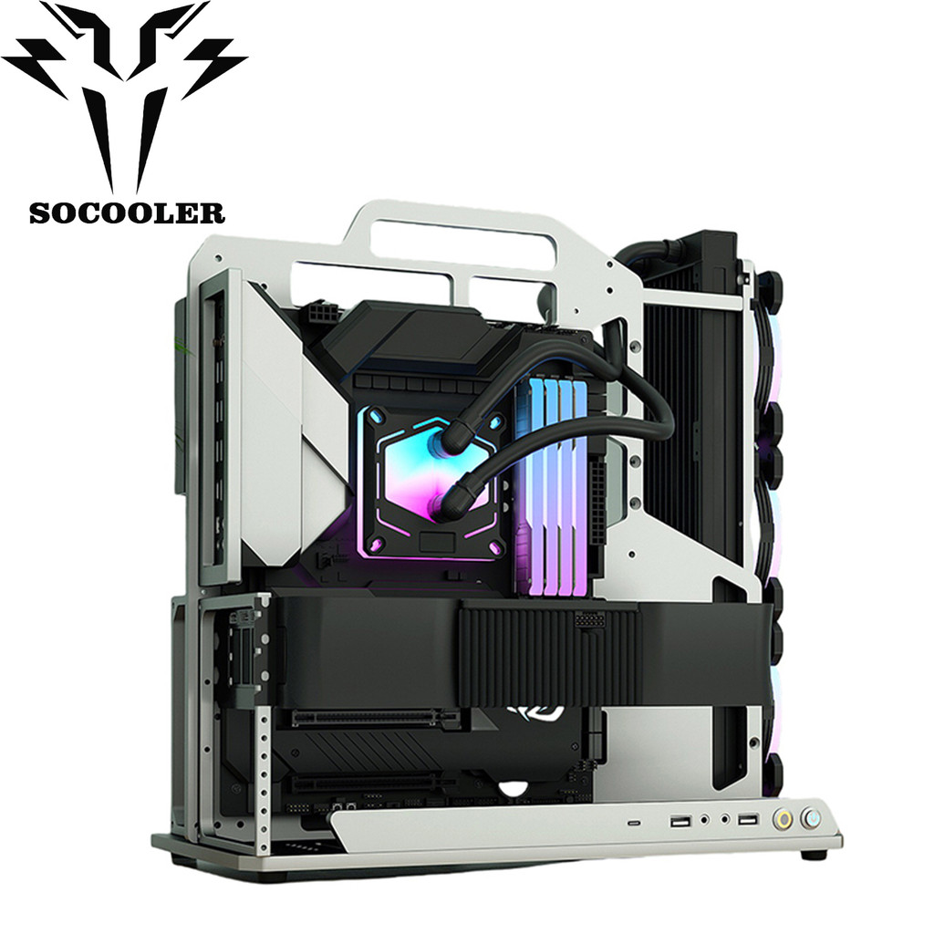 유Socooler Computer Cases Pc Gaming Aviation aluminum Pc Case Atx ...