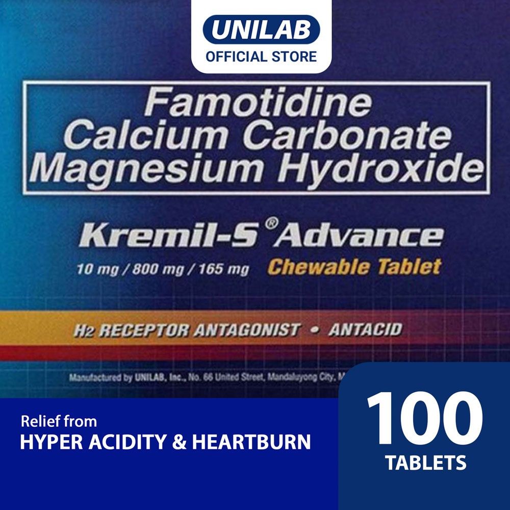 Unilab Kremil-S Advance Antacid 100 Tablets-For Faster & Lasting Relief ...