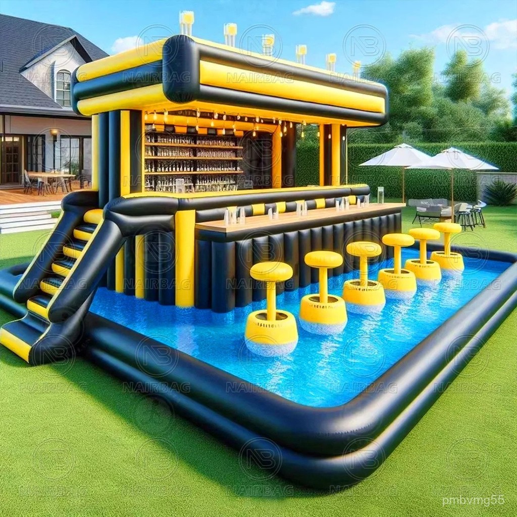 New Inflatable Floating Water Pool Bars Backyard Party Leisure Platform ...