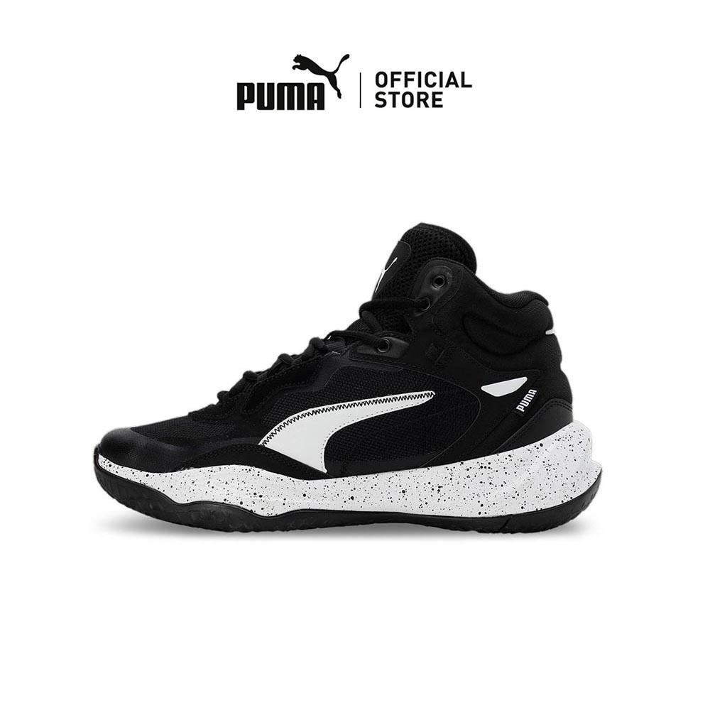 PUMA Unisex Playmaker Pro Mid Splatter Basketball Shoes (Black ...
