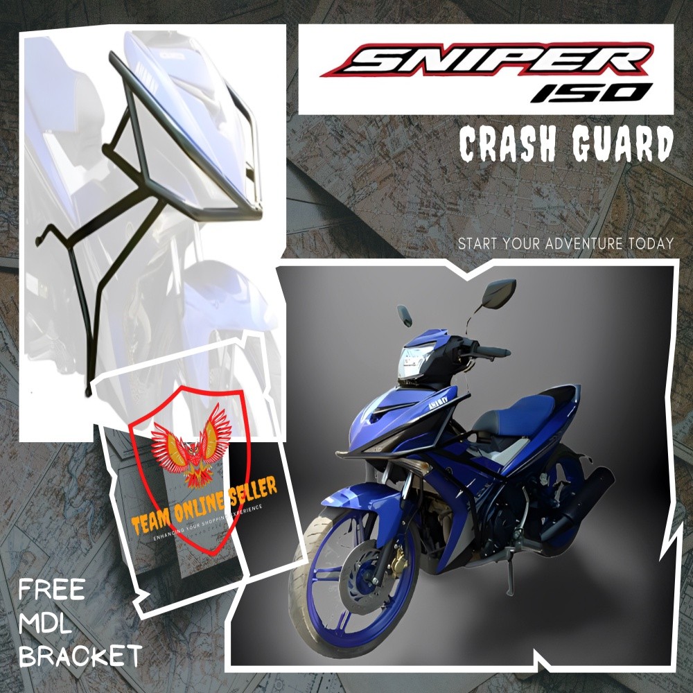 YAMAHA SNIPER 150 - HEAVY DUTY FULL CRASH GUARD ( POWDER COAT ) - PHASE ...