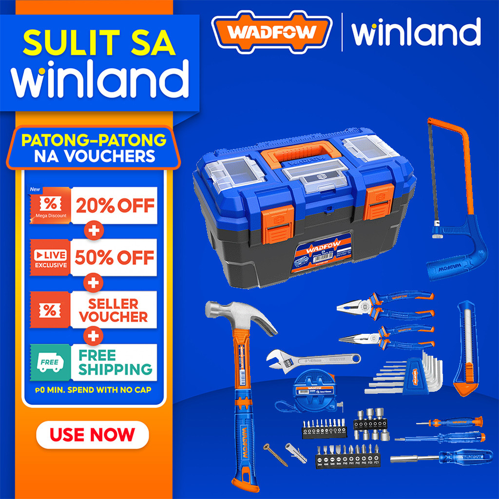 Wadfow by Winland 85Pcs Hand tools Household Tool Set With 16" Plastic ...