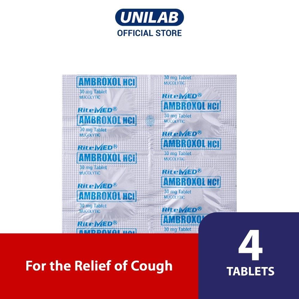 Unilab - RiteMED Ambroxol 30mg 4 Tablets (Cough Relief) | Shopee ...