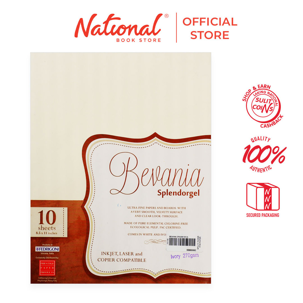 Bevania 'Fine Board Short White Ivory 10S 270GSM (color may vary ...