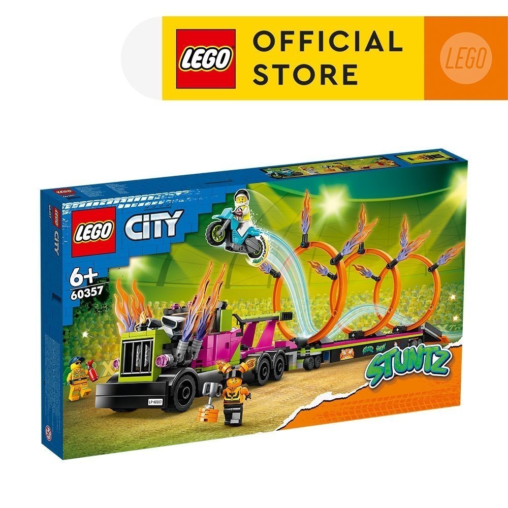 LEGO® City 60357 Stunt Truck & Ring of Fire Challenge, Age 6+, Building ...