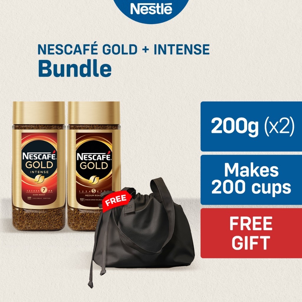[FREE BAG] Buy 1 Nescafe Gold 200g, 1 Nescafe Gold Intense 200g, Get 1 ...