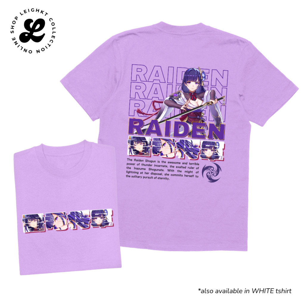 Genshin Impact Raiden Shogun Gaming Shirt 『Cotton Spandex』 Leighkt ...