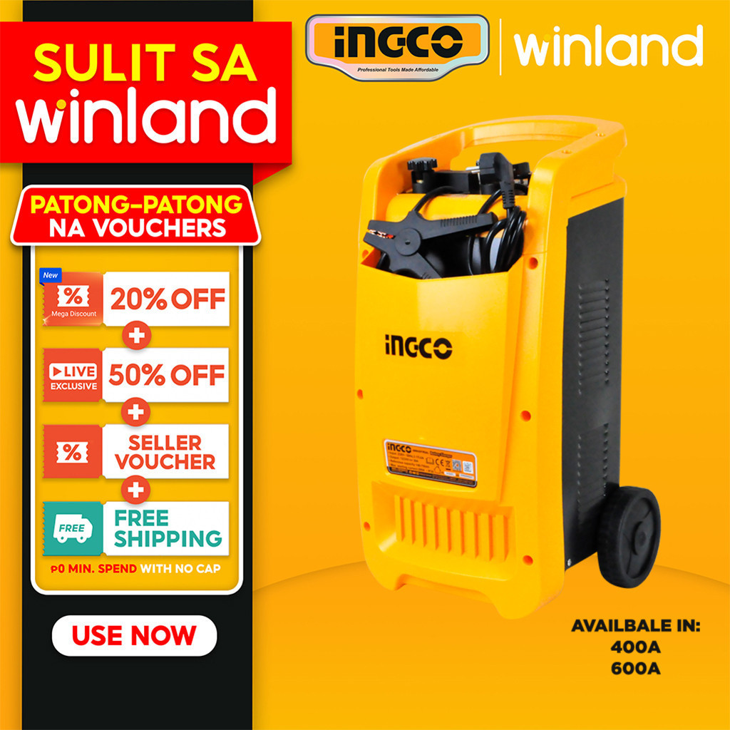 Ingco by Winland Industrial Trolley Battery Charger tower 12V / 24V ING ...