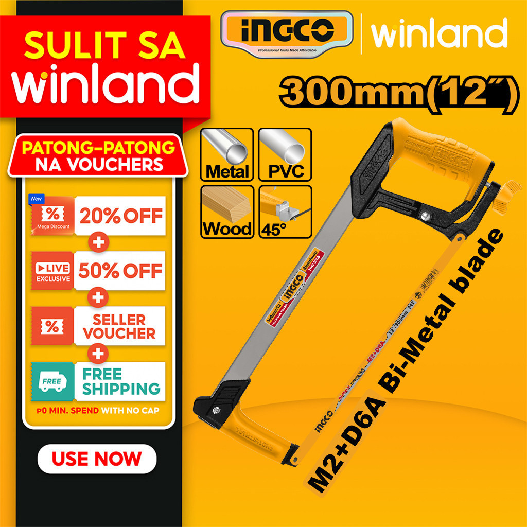Ingco by Winland Industrial Hacksaw Frame 12" (300mm) with Adjustable ...