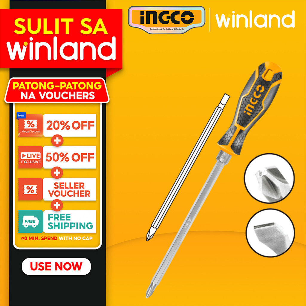 Ingco by Winland 2 In 1 Interchangeable Screw driver Set Screwdriver ...