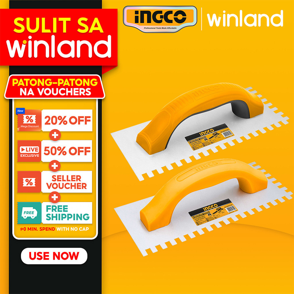Ingco by Winland Plastering Trowel with Teeth (SS) 230x100mm ING-HT ...