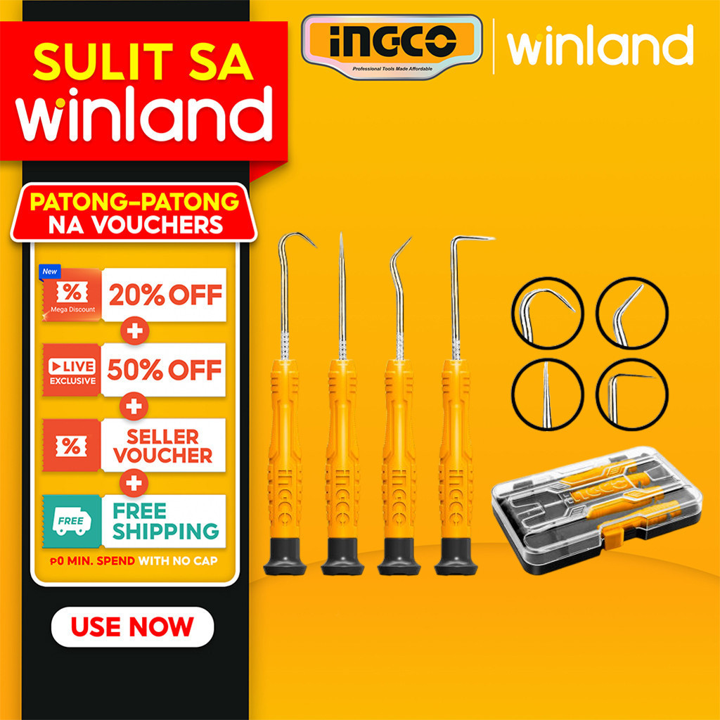 Ingco by Winland Mini Hook and Pick Set 4PCS/SET HKPHS0401 ING-HT ...