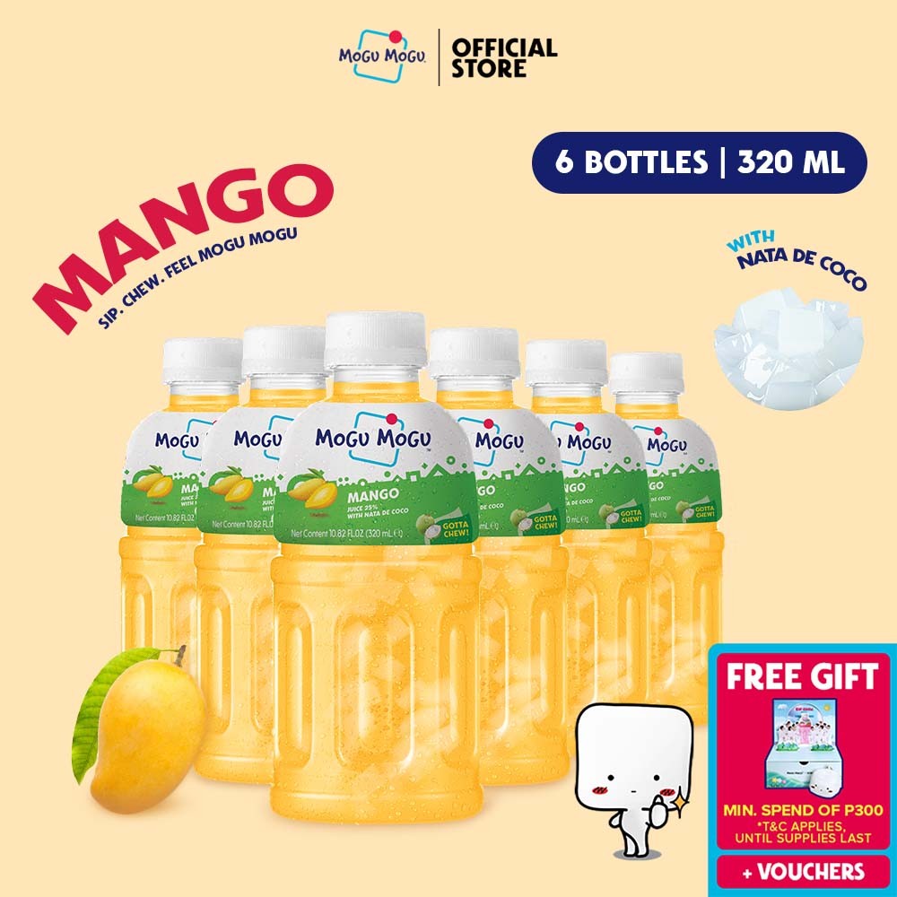 Mogu Mogu Mango Nata de Coco Juice Drink 320ml x 6 bottles | Shopee ...