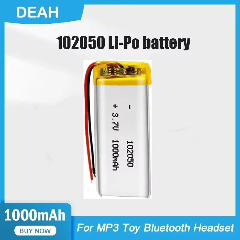 1-2PCS 102050 1000mAh 3.7V Rechargeable Li-Po Lithium Polymer Battery ...