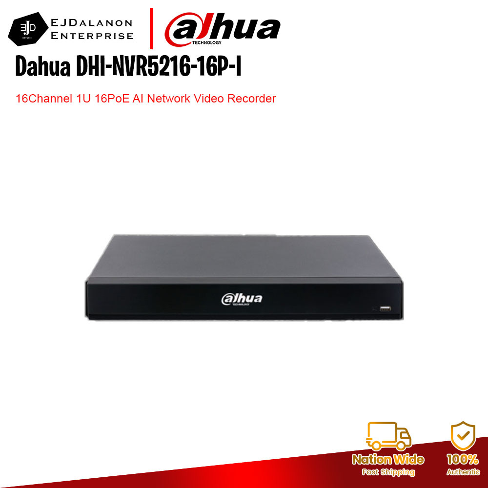 Dahua DHI-NVR5216-16P-I 16Channel 1U 16PoE AI Network Video Recorder ...