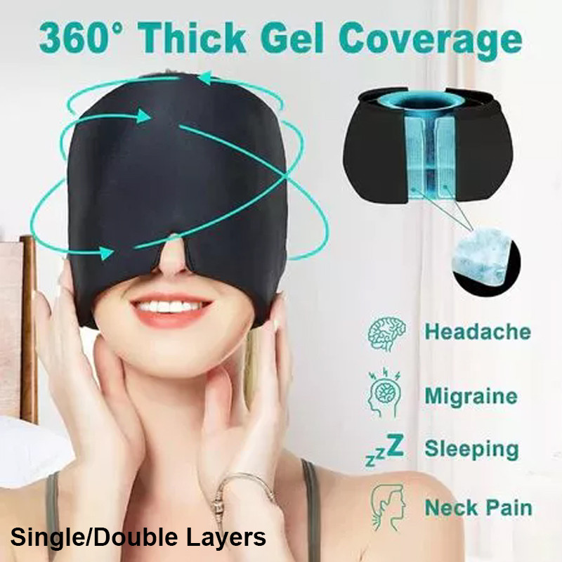 Gel Cold Headache Sleeping Eyeshade Migraine Relief Cap Gel Hot Cold ...