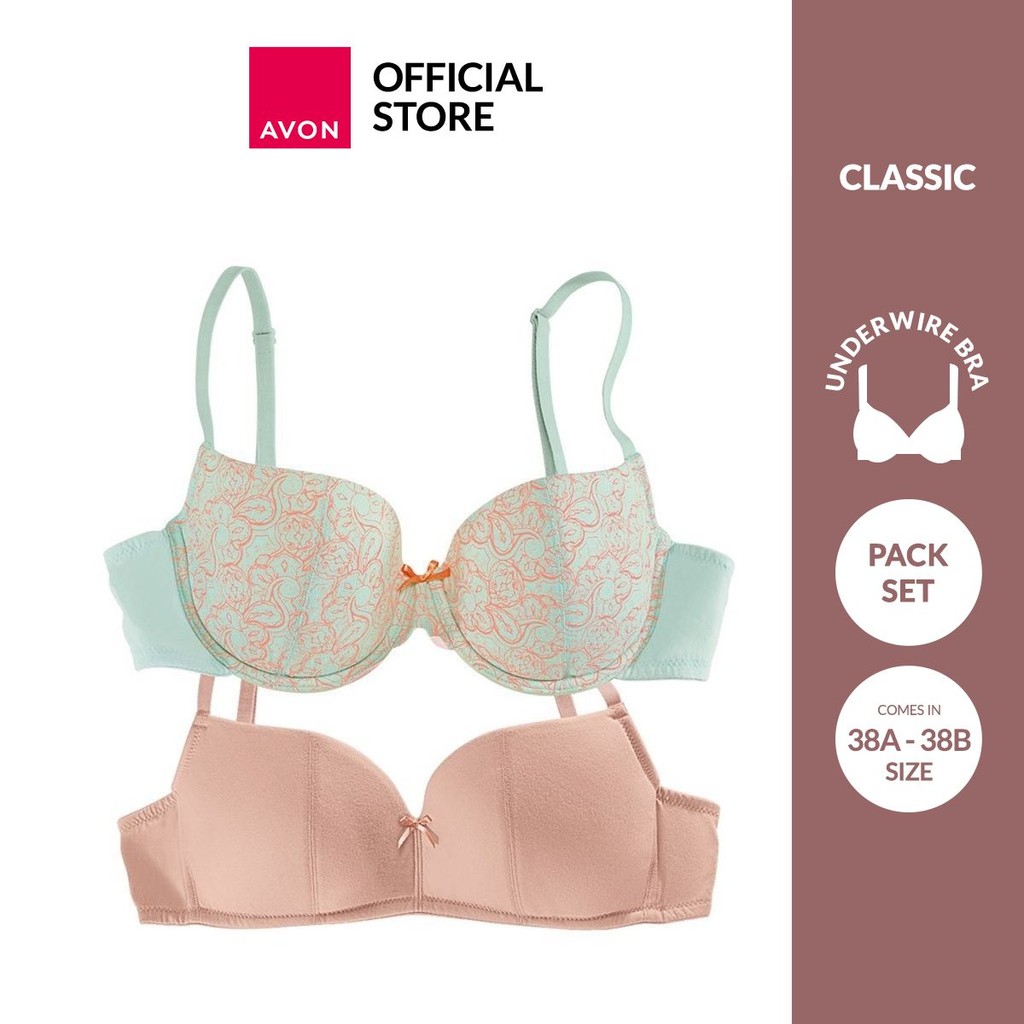 Avon Classic | Juliet Printed Bra (2 pcs Bra Set) | Women's | Shopee ...
