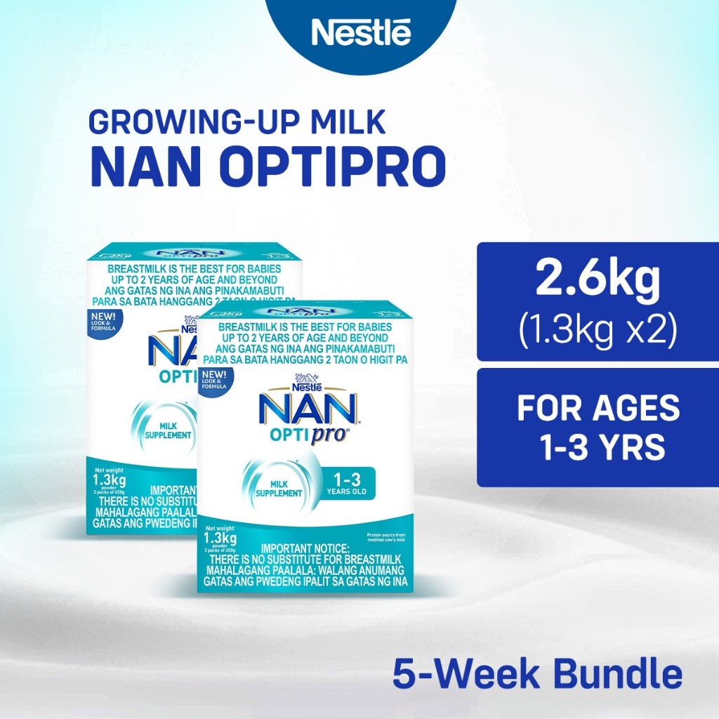 Nan Optipro Three Milk Supplement for Children 1 to 3 Years Old 1.3kg - Pack of 2 | Shopee ...