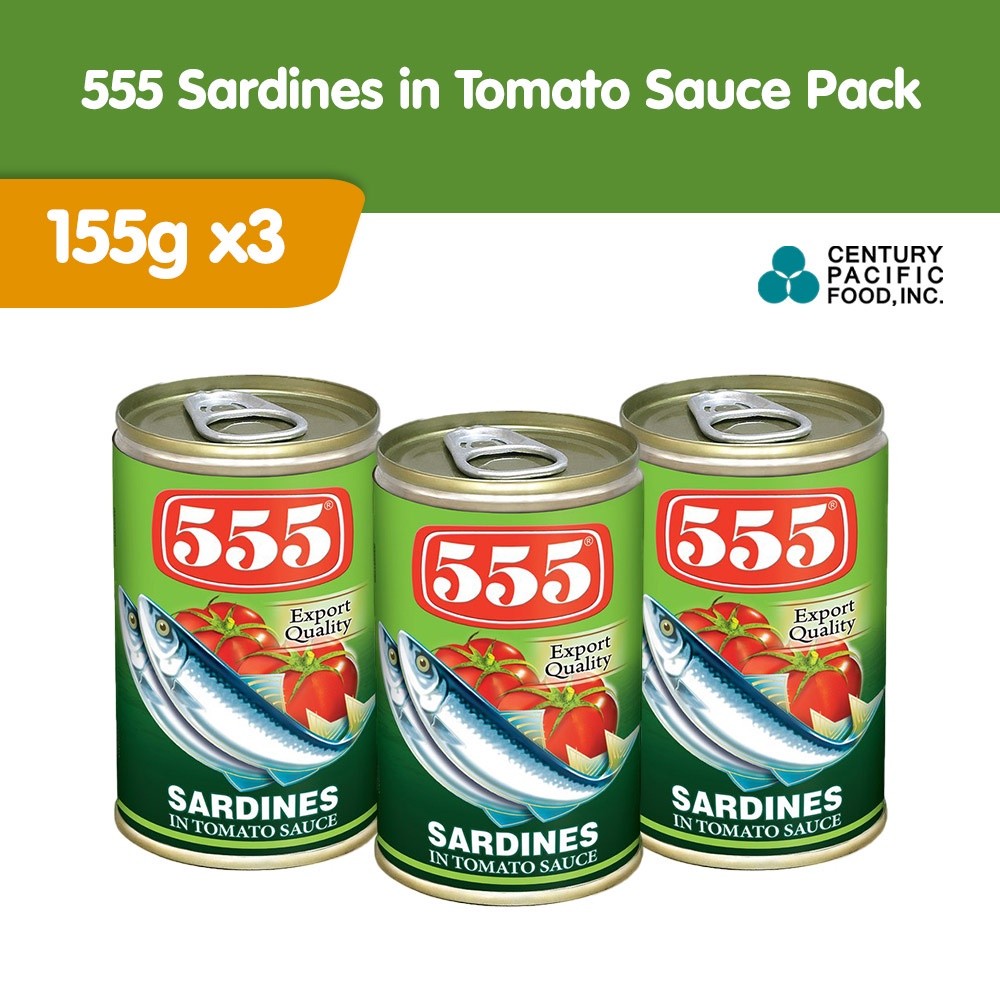 555 Sardines in Tomato Sauce 155g (Pack of 3) - Rich in Calcium ...
