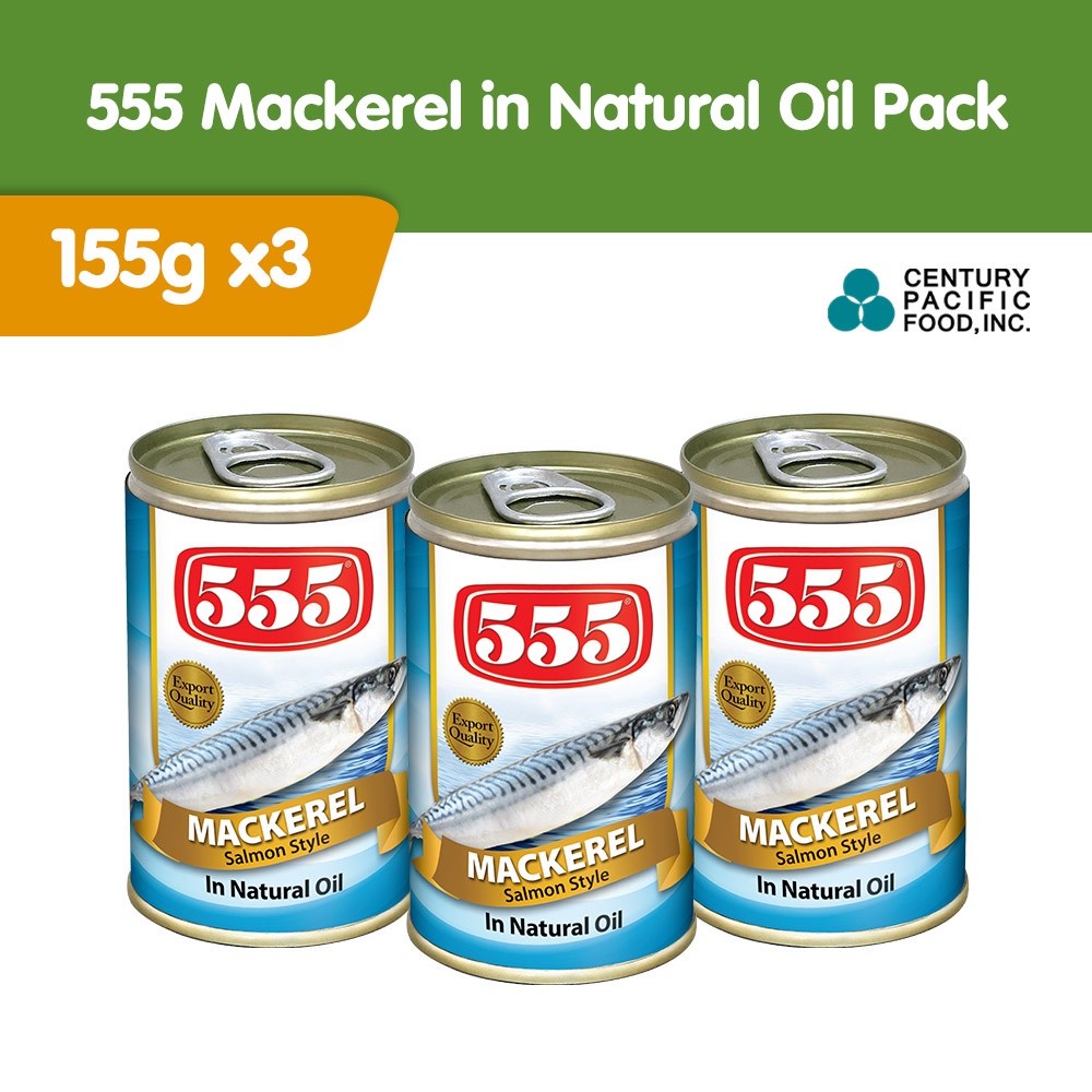 555 Mackarel in Natural Oil 155g (Pack of 3) | Shopee Philippines